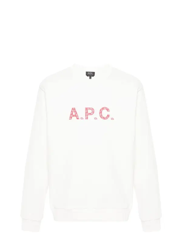 A.p.c. Logo-print Cotton Sweatshirt - White