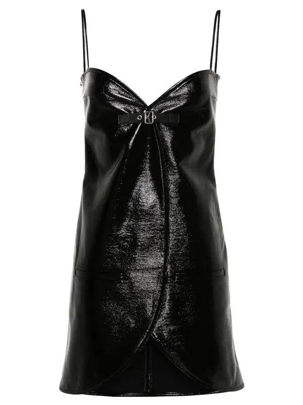 COURREGES Ellipse Crinkled Mini Dress - Black