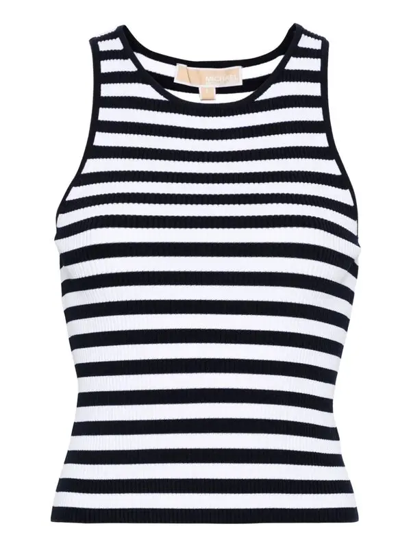 Michael Kors Striped Ribbed Tank Top - Blue