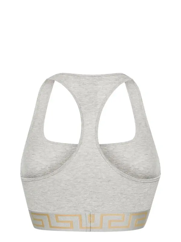 Versace Greca-underband Racerback Bralette - Grey