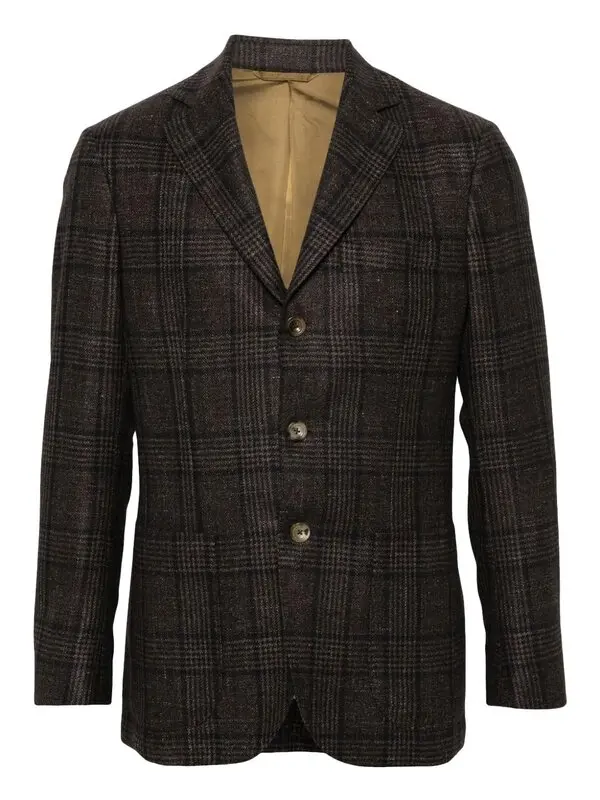 SARTORIO NAPOLI Tartan Pattern Blazer - Brown