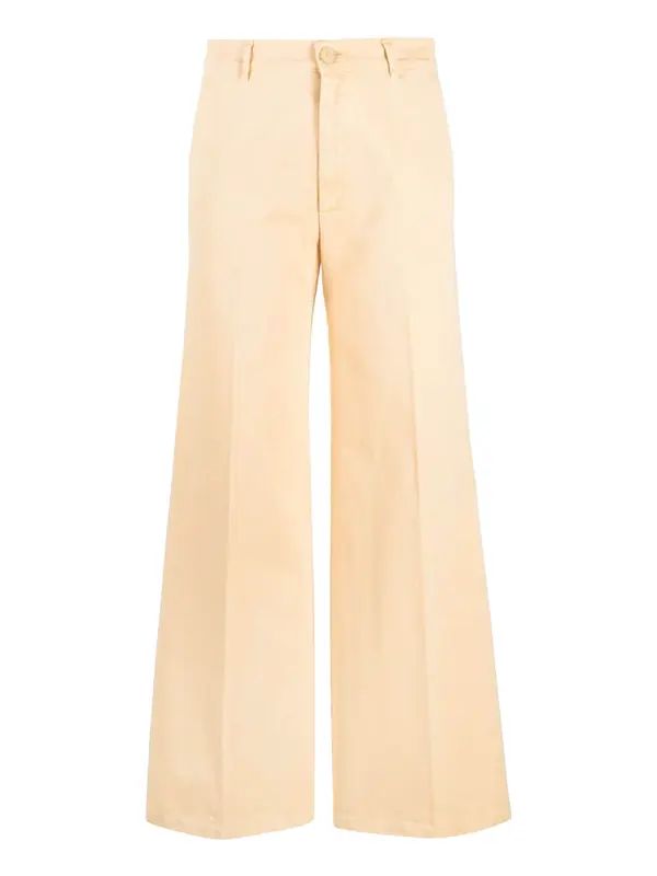 FORTE_FORTE High-waist Wide-leg Trousers - Yellow