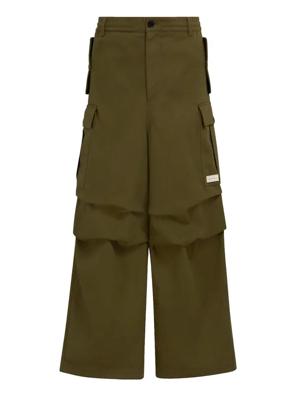 Marni Logo-patch Cargo Trousers - Green