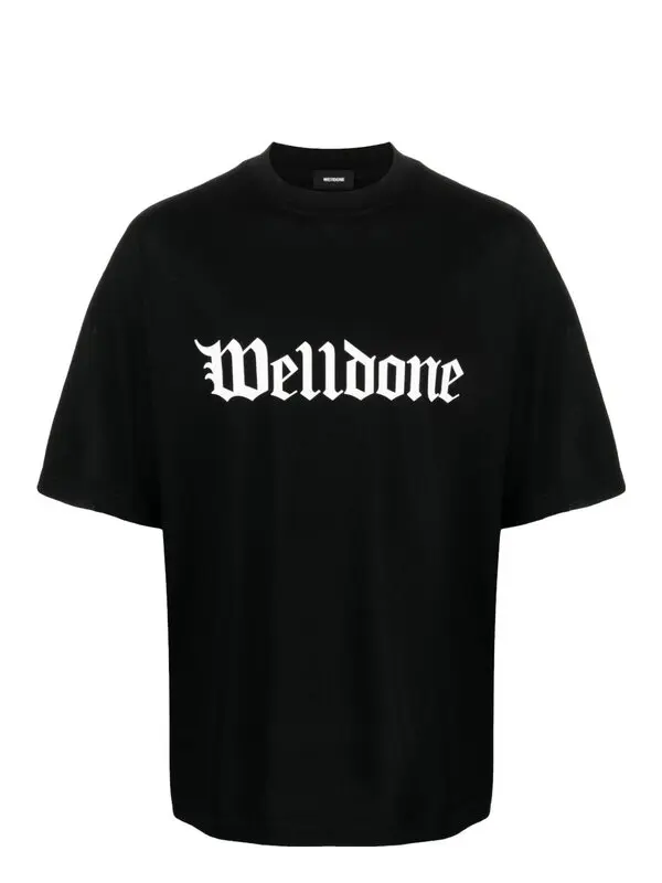 We11Done Logo-print Cotton T-shirt - Black