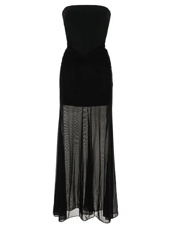 David Koma Panelled Strapless Gown - Black