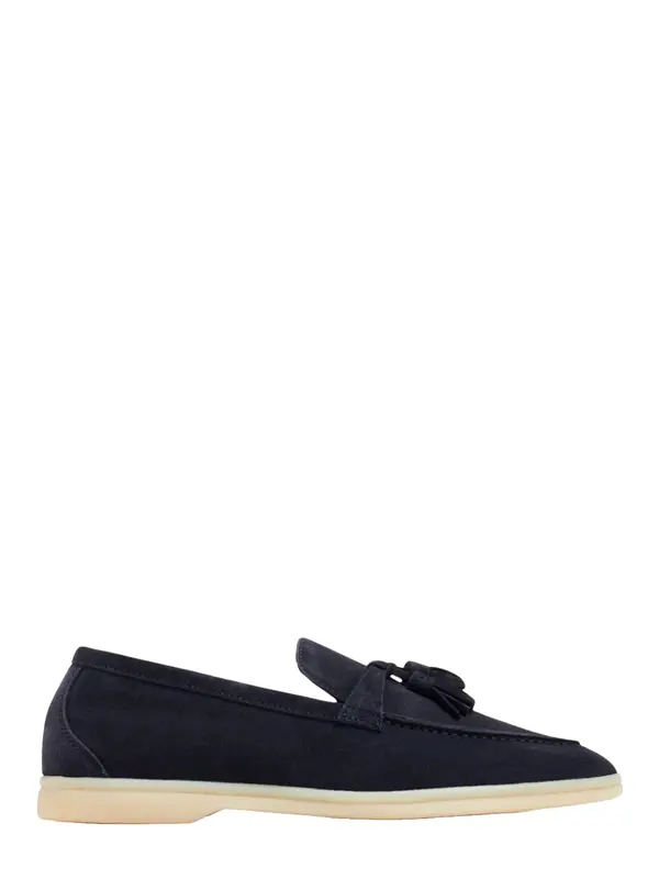 SCAROSSO Leandra Suede Loafers - Blue
