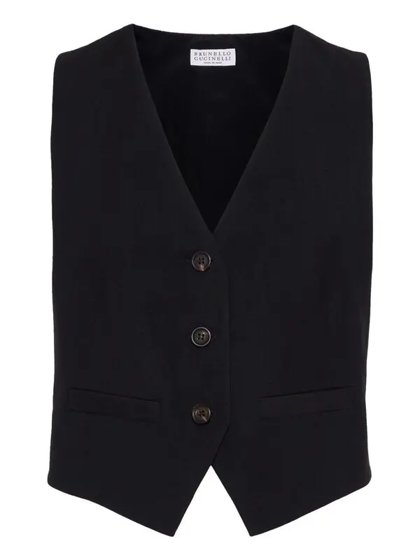 Brunello Cucinelli Button-up Waistcoat - Black