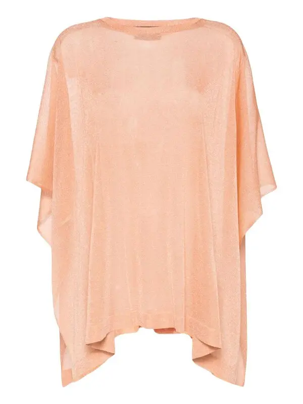 Fabiana Filippi Semi-sheer Knitted Cape - Pink