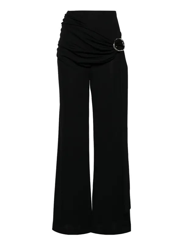 Rabanne Wraparound Palazzo Pants - Black