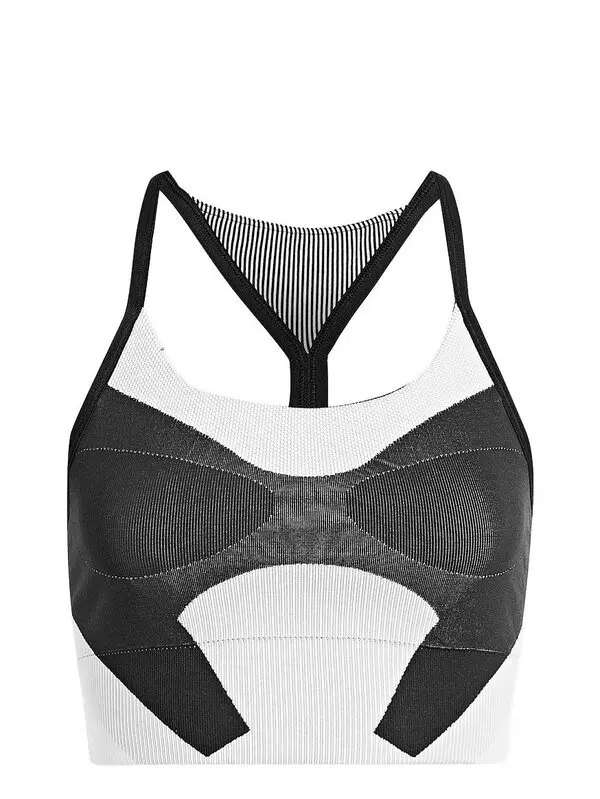 Adidas By Stella McCartney Printed Stretchjersey Sports Bra - Black