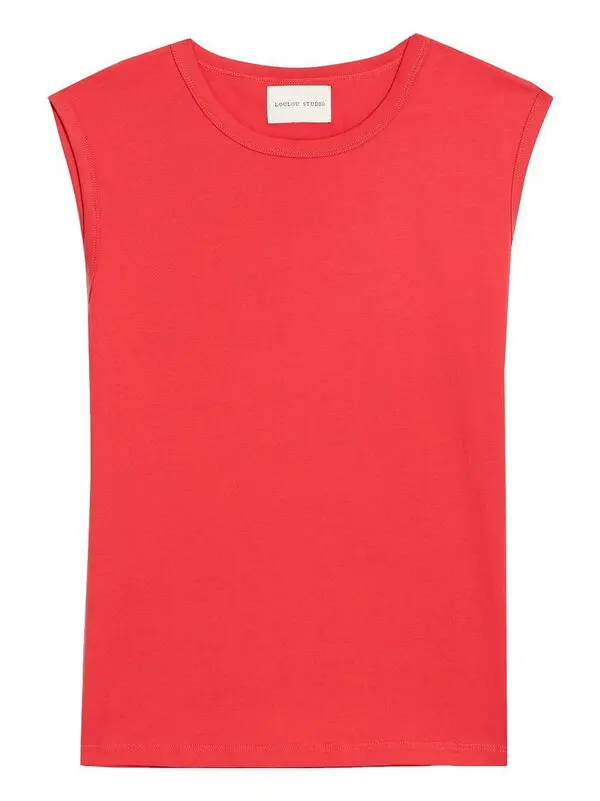Loulou De Saison Brani Pima Cotton-jersey Tank - Tomato Red