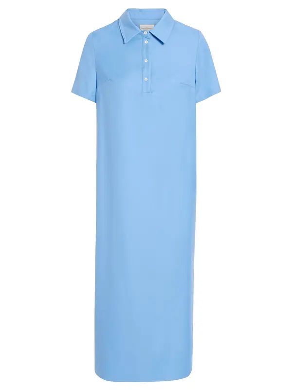 Loulou De Saison Loulou Studio Bira Wool-twill Midi Shirt Dress - Light Blue