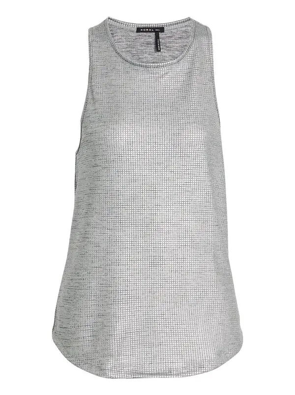 Koral Aerate Netz Metallic Stretch-jacquard Tank - Gray