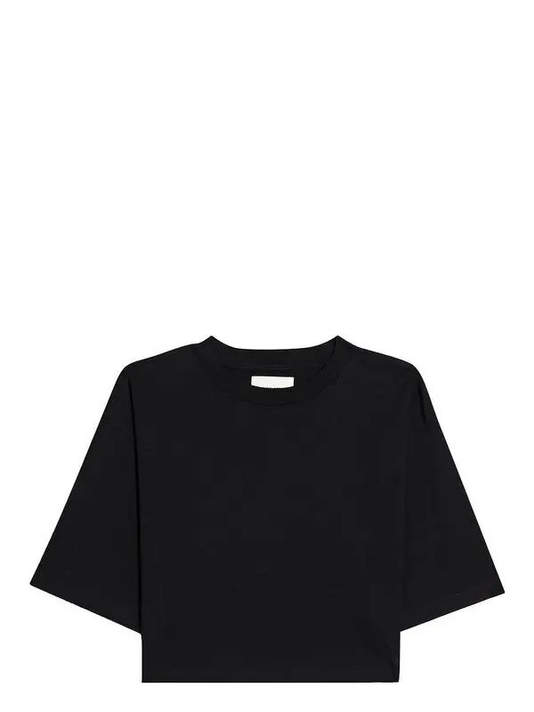Loulou De Saison Gupo Cropped Pima Cotton-jersey T-shirt - Black