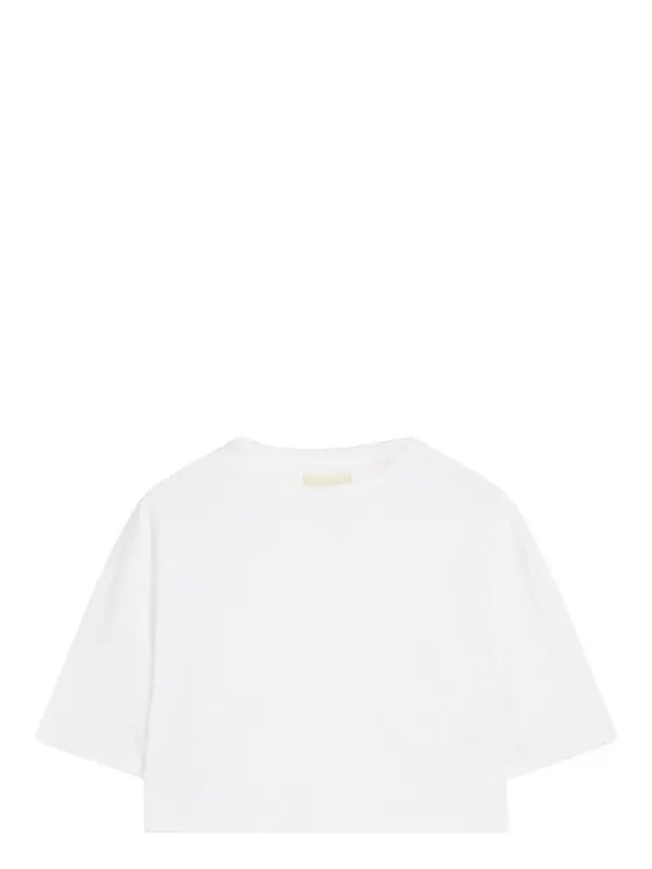 Loulou De Saison Cropped Pima Cotton-jersey T-shirt - White
