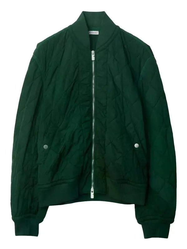 Burberry Quilted Zip-up Bomber Jacket - Green
