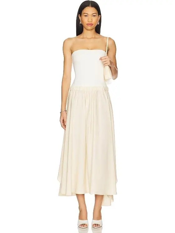 AUTEUR Alexandra Dress - White & Summer Sand Combo