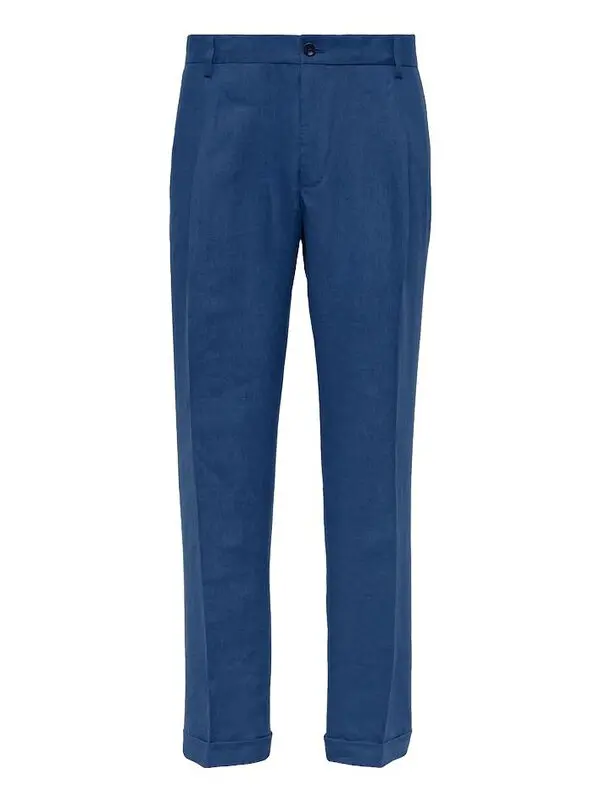 Dolce & Gabbana Linen Slim Pants - Blue