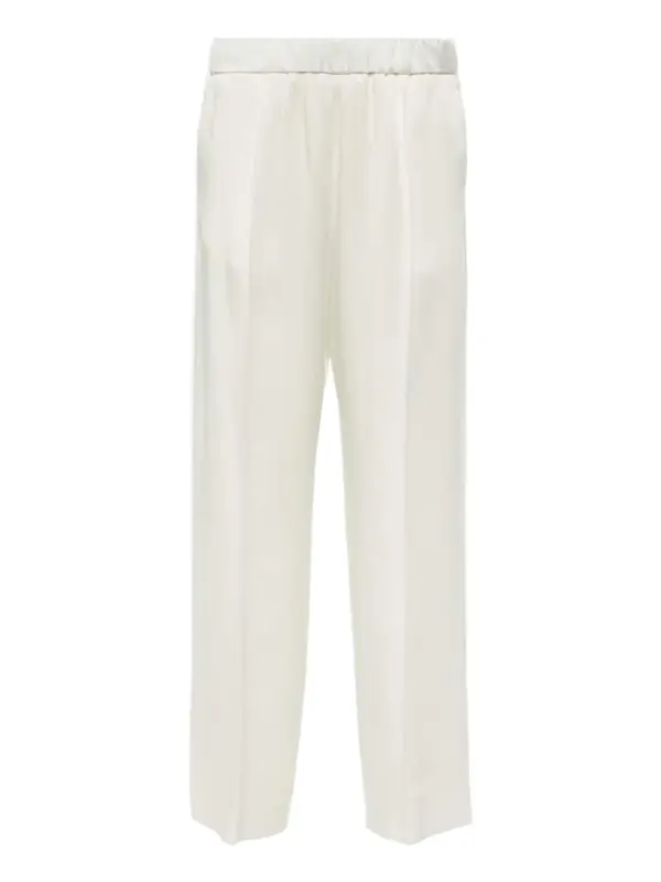 JIL SANDER Satin Straight Leg Pants - White