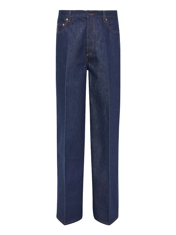 Valentino Garavani Mid-rise Wide-leg Jeans - Blue