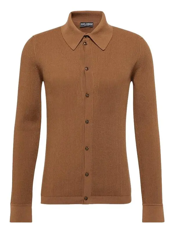 Dolce & Gabbana Wool-blend Polo Sweater - Brown