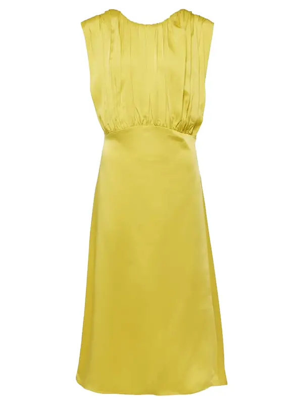 JIL SANDER Gathered Midi Dress - Green