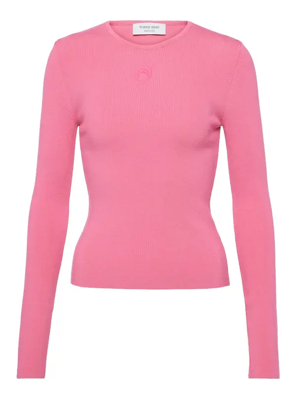 MARINE SERRE Core Open-back Jersey Top - Pink