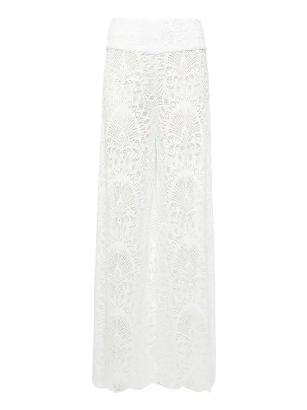 ALEXANDRA MIRO Charlize Wide-leg Lace Pants - White