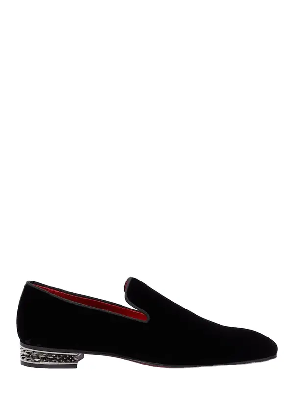 CHRISTIAN LOUBOUTIN Dandyrocks Velvet Loafers - Black