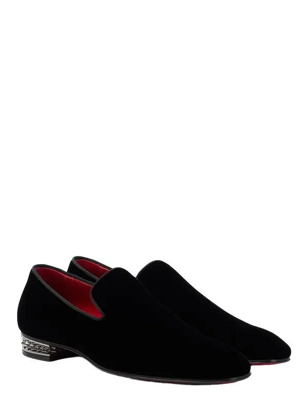 CHRISTIAN LOUBOUTIN Dandyrocks Velvet Loafers - Black