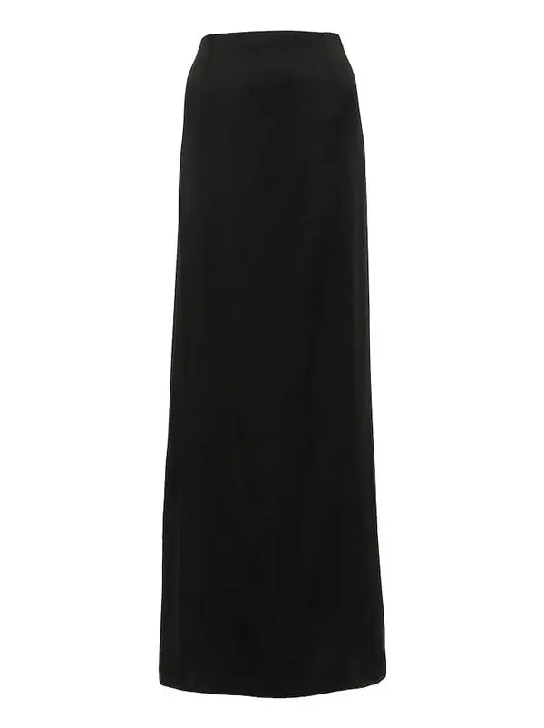 Brunello Cucinelli Satin Maxi Skirt - Black