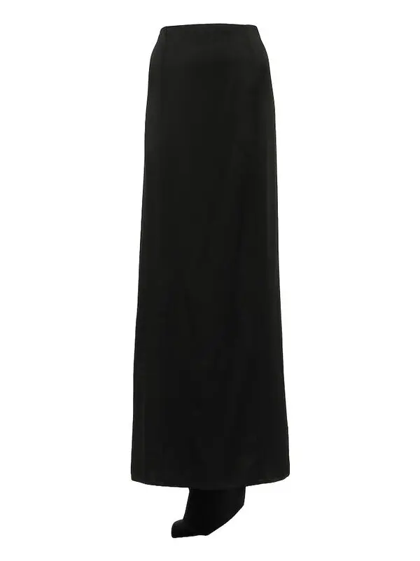 Brunello Cucinelli Satin Maxi Skirt - Black