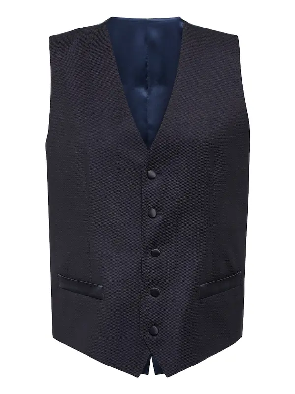 Dolce & Gabbana Wool And Silk-blend Vest - Blue