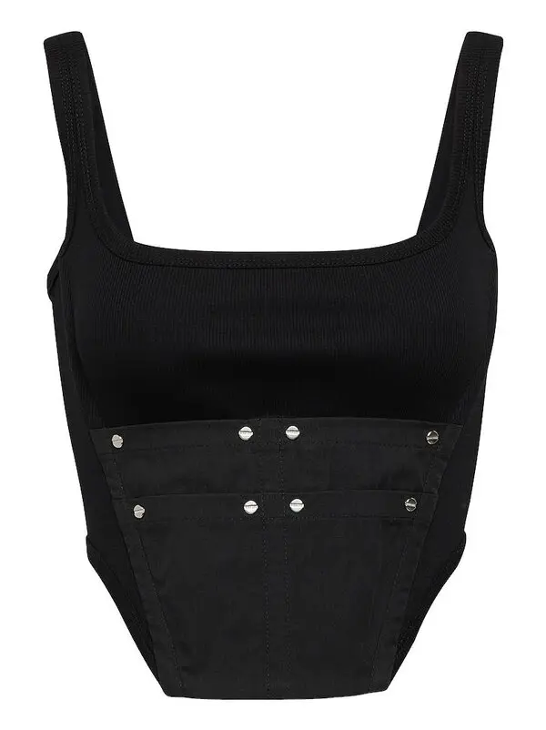 DION LEE Workwear Cotton Corset Top - Black