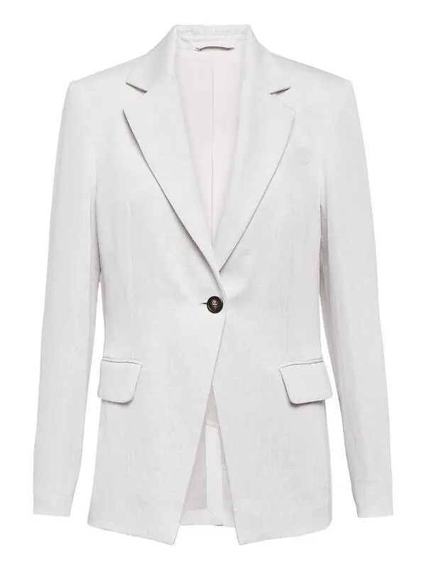 Brunello Cucinelli Cotton And Linen Blazer - White