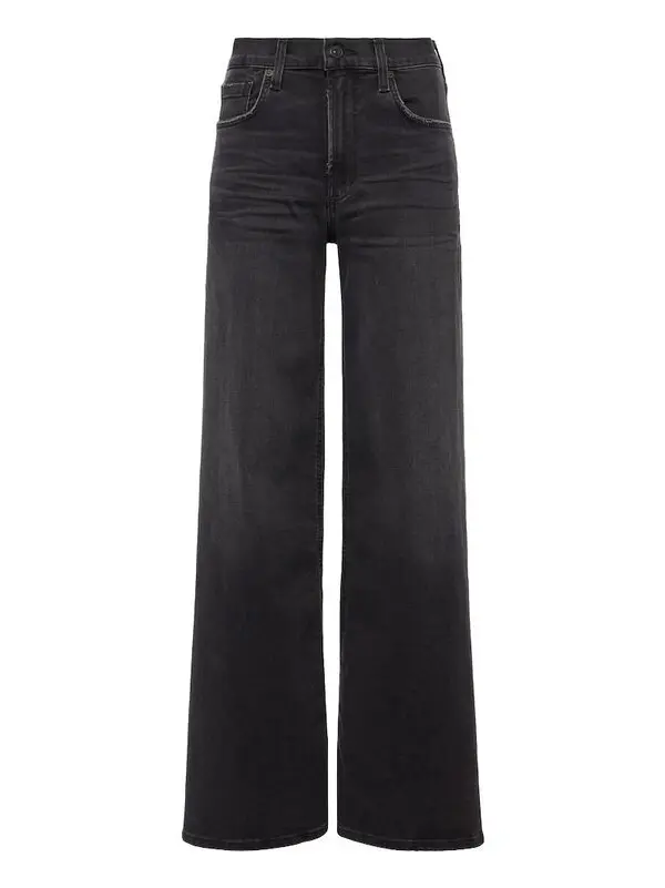 Citizens Of Humanity Loli Mid-rise Wide-leg Jeans - Black