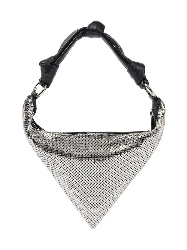 Amina Muaddi Cameron Mini Leather Shoulder Bag - Silver
