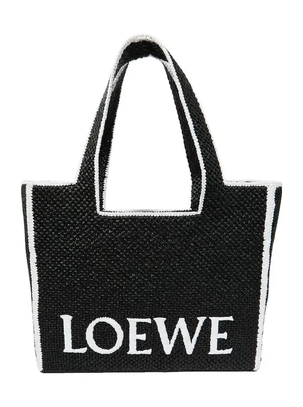 Loewe Large Raffia Shopper - Black