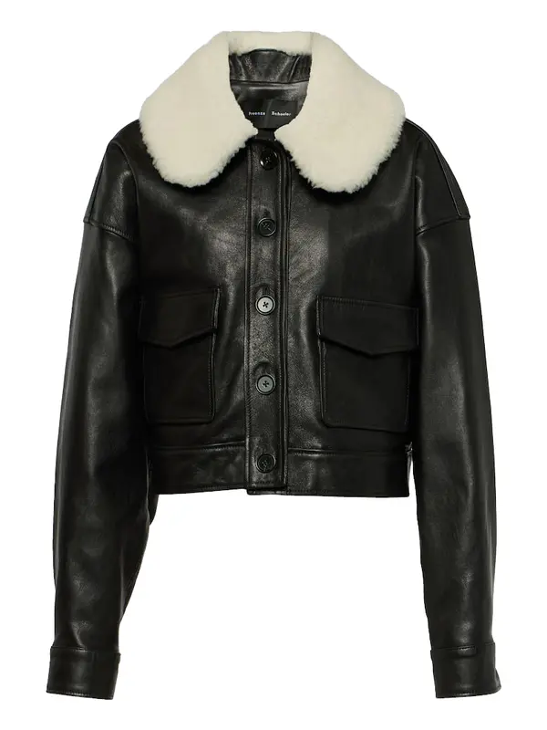 Proenza Schouler Judd Shearling-trimmed Leather Jacket - Black