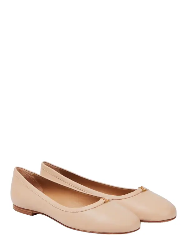 Chloé Marcie Leather Ballet Flats - Neutrals