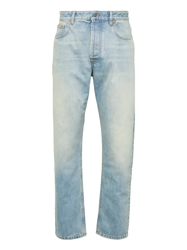 Valentino Garavani Cropped Straight Leg Jeans - Blue