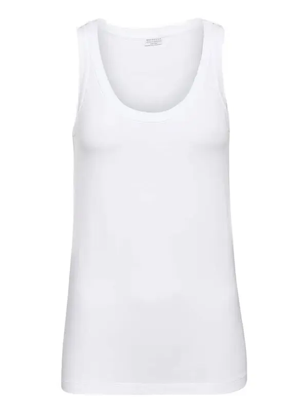 Brunello Cucinelli Cotton-blend Tank Top - White