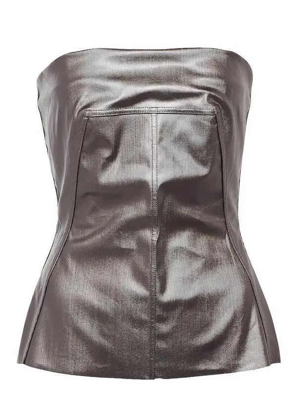 Rick Owens Lido Coated Denim Corset - Grey