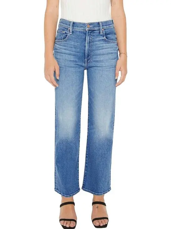 MOTHER Lil' Zip Rambler Flood Jeans - Out Of The Blue