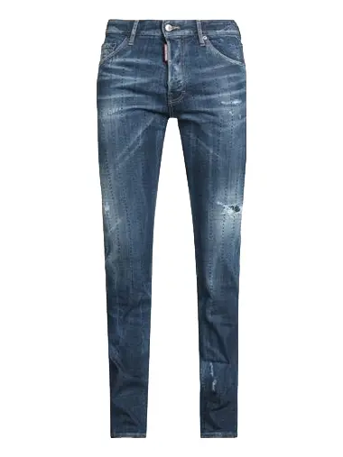 Dsquared2 Faded Skinny Jeans With Appliqués - Blue