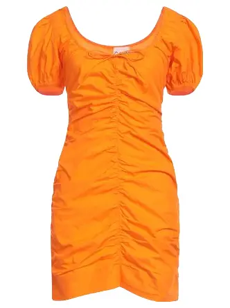 GANNI Mini Dress In Organic Cotton - Orange