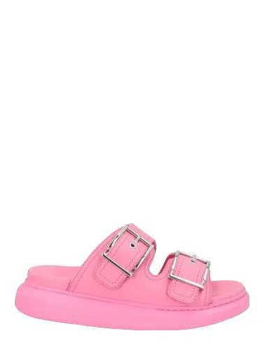 Alexander McQueen Sandals In Soft Leather And Textile Fibers - Pink