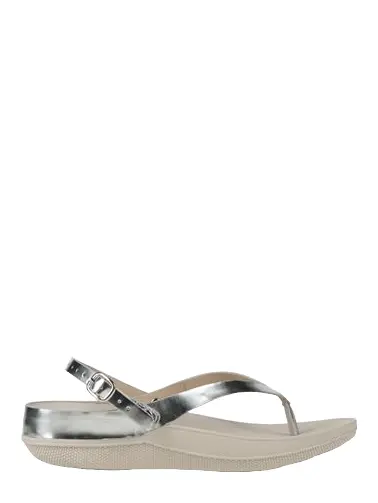 Fitflop Leather Thong Sandals - Silver