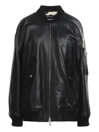 Dsquared2 Ovine Leather Jacket - Black
