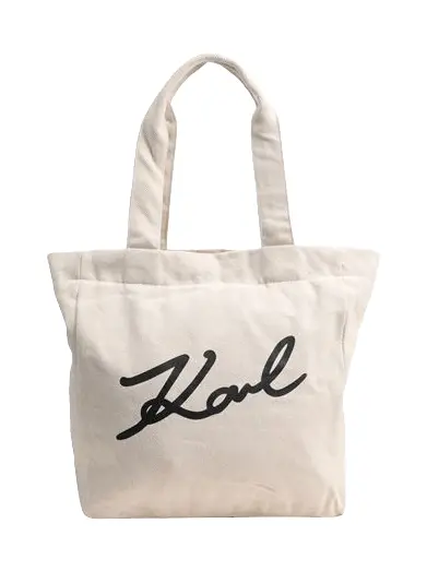 Karl Lagerfeld Cotton Gabardine Tote - Beige